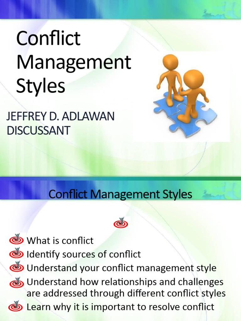 Understanding Conflict Management Styles | PDF | Conflict (Process ...