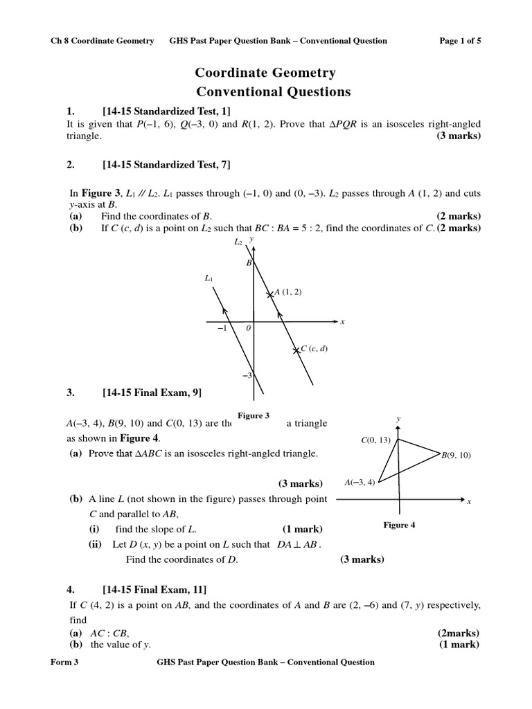 14 19 3b Ch 8 Coordinate Geometry Of Straight Lines Cq Pdf Elementary Mathematics