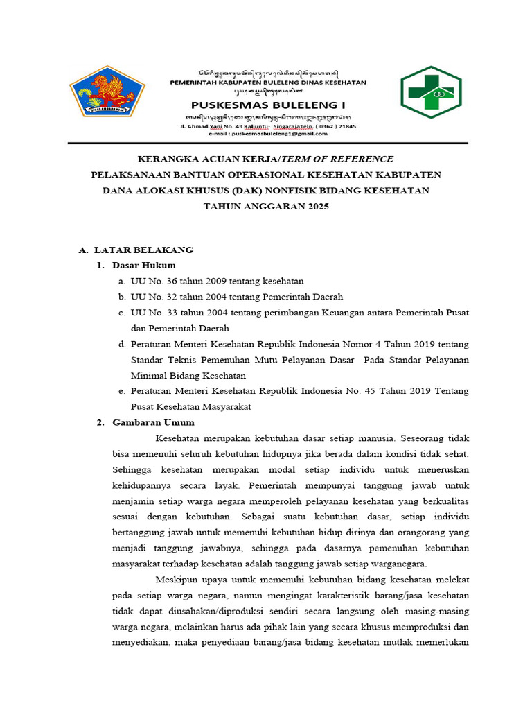 TOR AKI AKB PUSK BLL 1 Pemberian Pendampingan ASI Eks | PDF