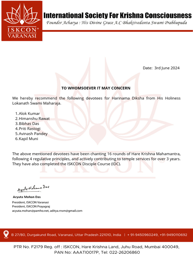 ISKCON Devotee Achievements | PDF
