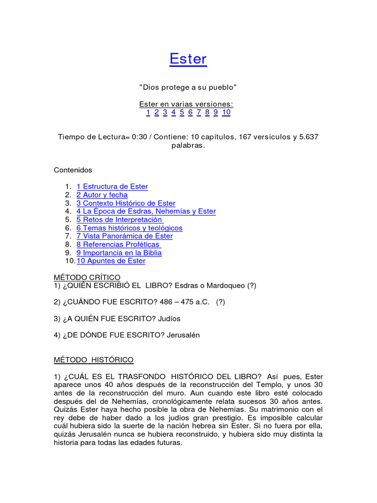 Ester Con Todos Los Datos | PDF | Esther | Libro de Ester