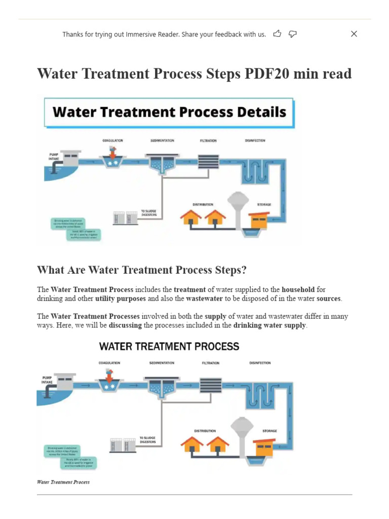 Water Treatment Process Steps PDF20 Min Read | PDF | Water Purification ...