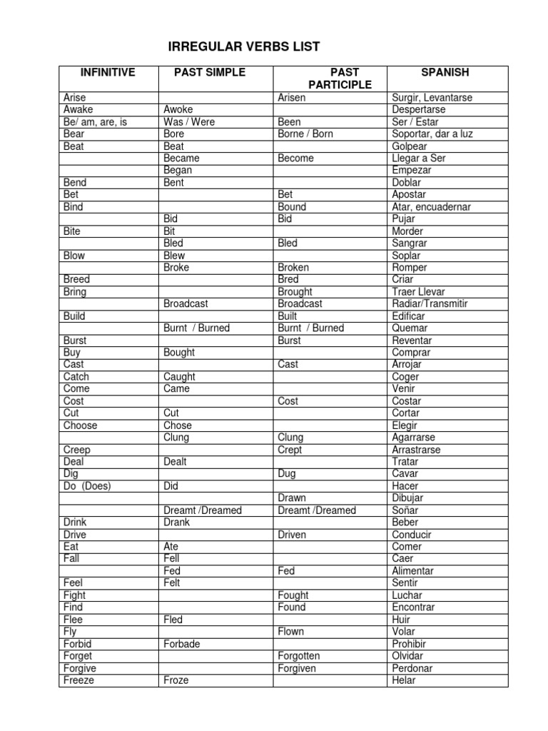 Regular and Irregular Verbs To Solve | PDF | Semantic Units | Language Mechanics