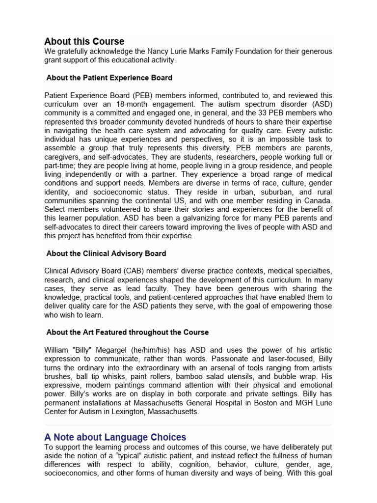 Clinical Care For Autistic Adults | PDF | Autism Spectrum | Medicine