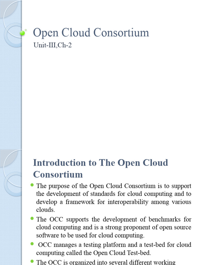 Open Cloud Consortium Overview and Standards | PDF | Json | Ajax ...