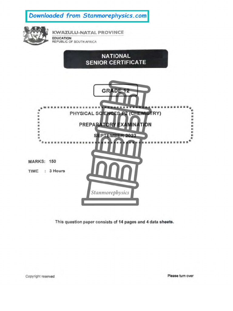 KZN Physical Sciences Grade 12 Trial Exam 2023 P2 and Memo | PDF