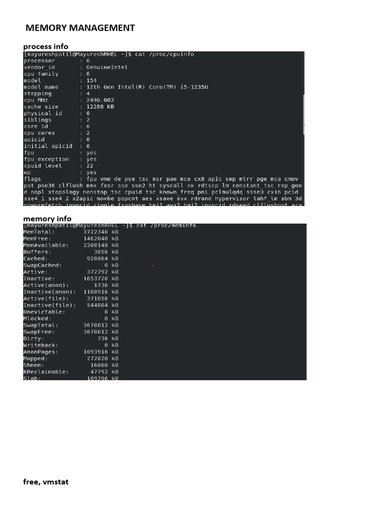 Cpuinfo Meminfo Free Vmstat | PDF | Home & Garden