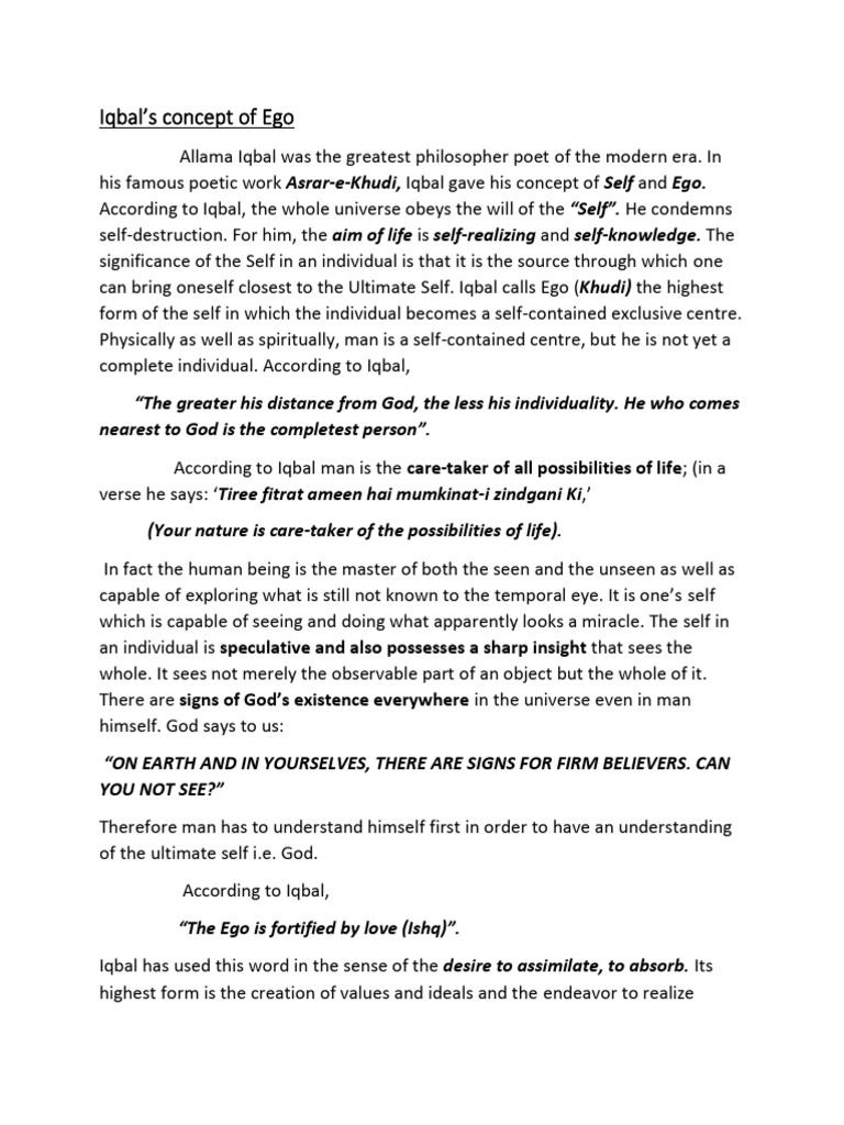 Concept of Ego | PDF | Love | Self