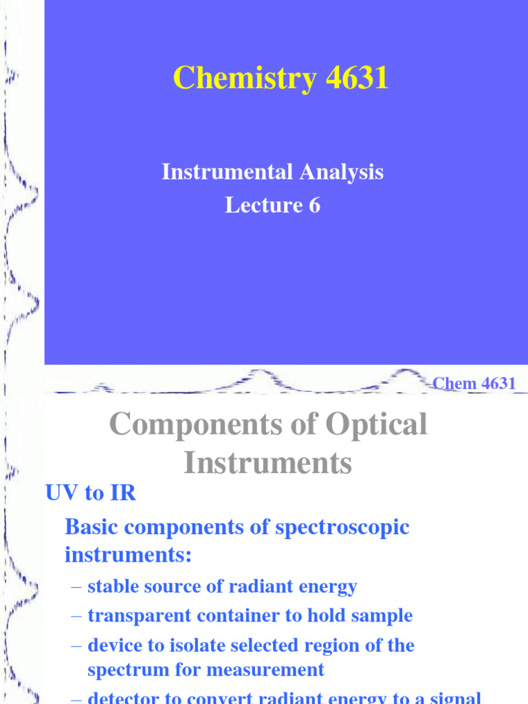 Lecture 6 Opt Instr 2021 | PDF | Optical Filter | Physical Phenomena