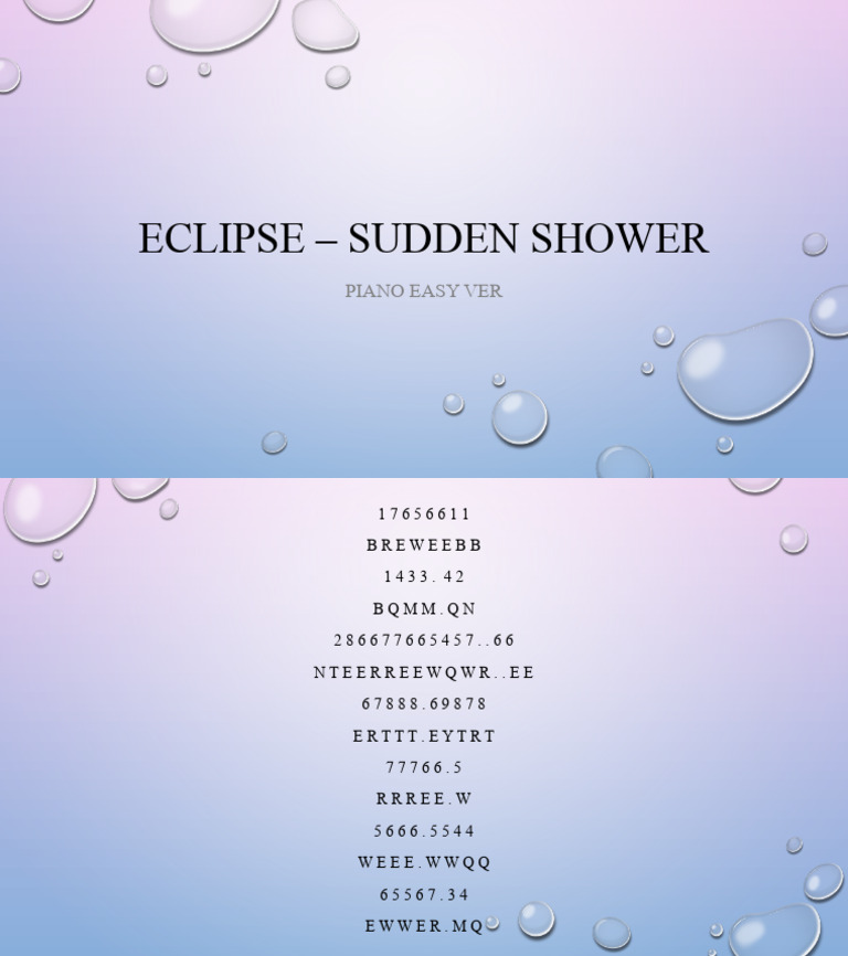Eclipse - Sudden Shower | PDF