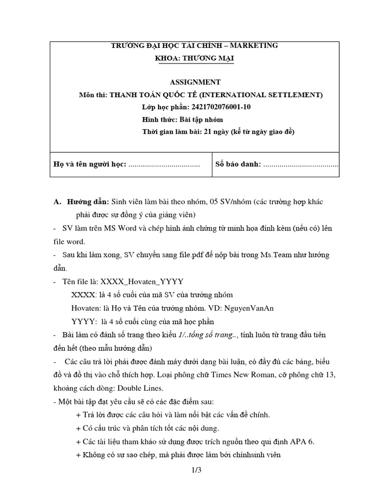 ĐỀ BTN TTQT | PDF