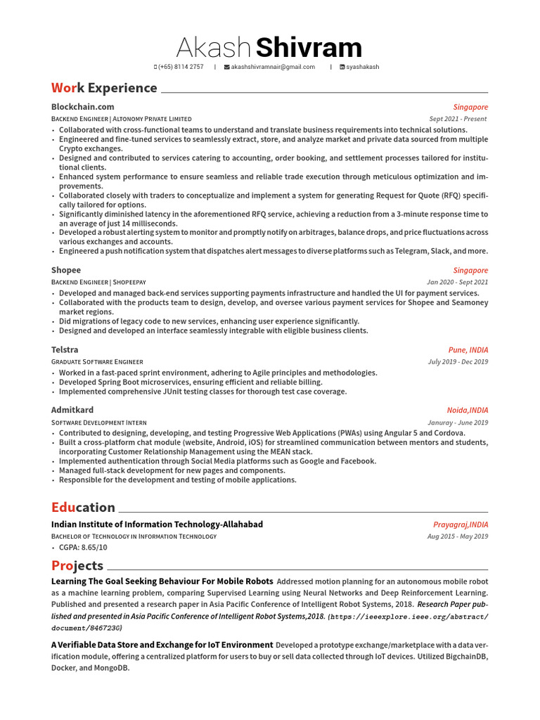 Akash Shivram Resume | PDF | Computing | Software