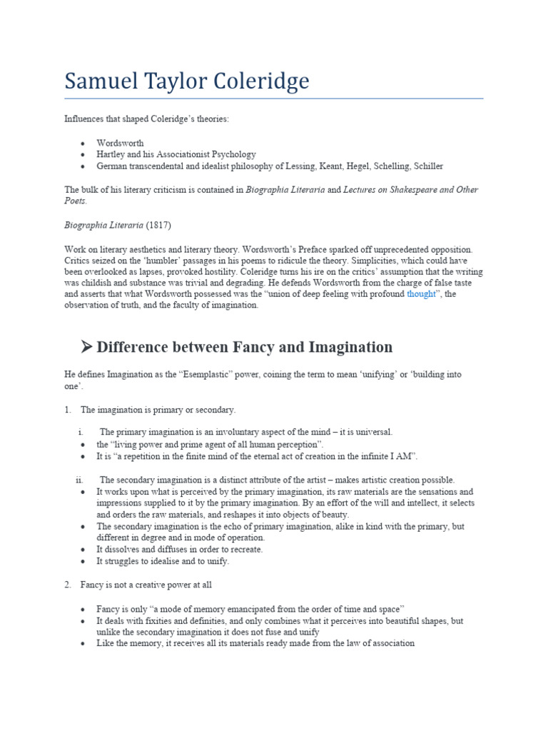 Coleridge | PDF | Poetry | Samuel Taylor Coleridge