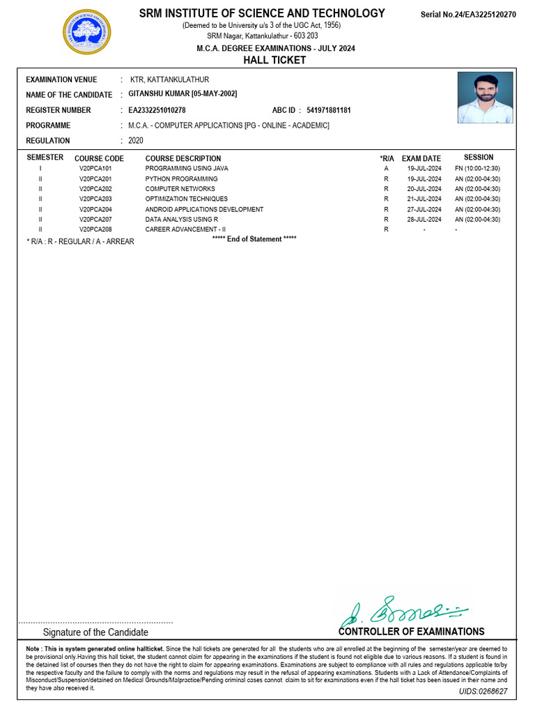 StudentHallticketinner JSP | PDF | Computing | Computer Engineering