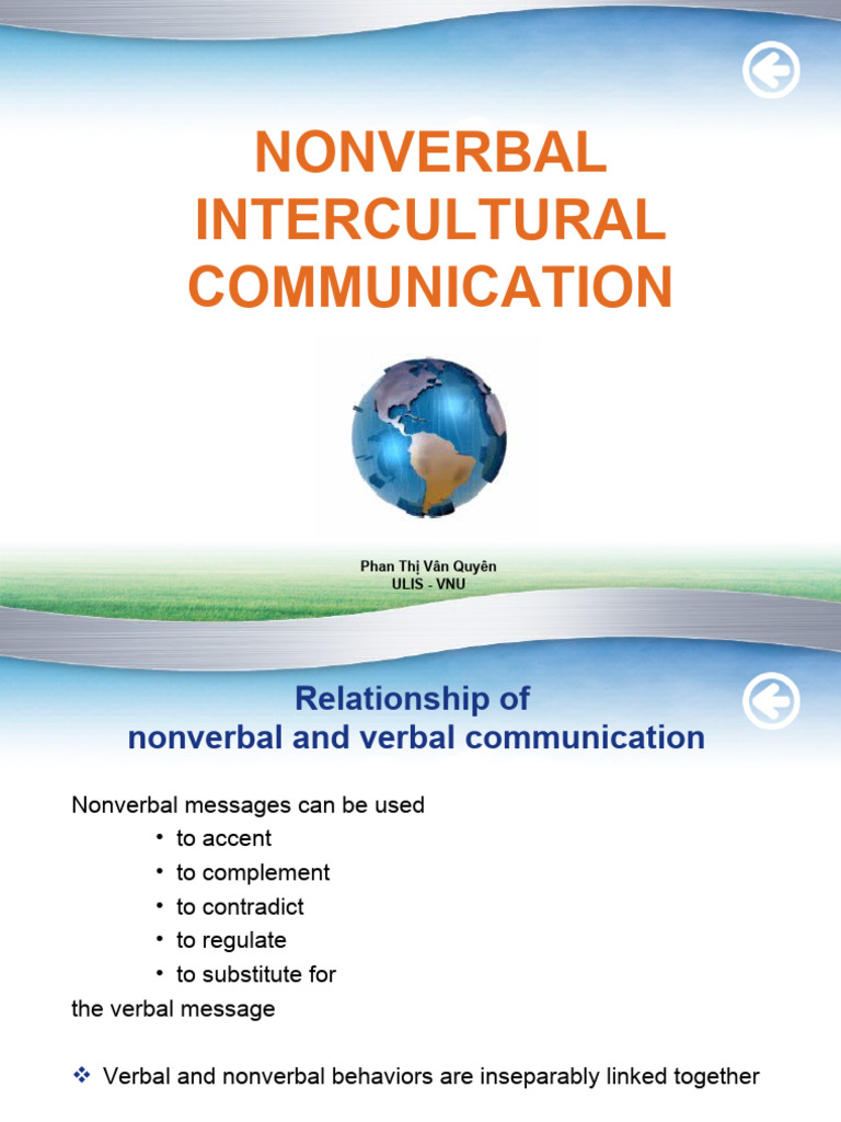 Intercultural Nonverbal Communication - Handout | PDF | Nonverbal ...