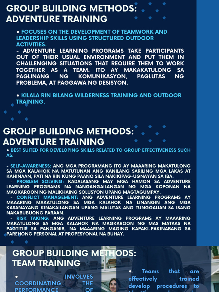 Group Building Methods | PDF | Behavior Modification | Cognitive Science