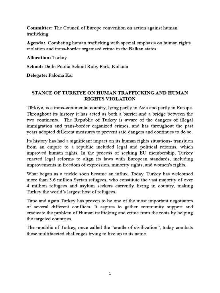 Position paper | Download Free PDF | Human Trafficking | Treaty