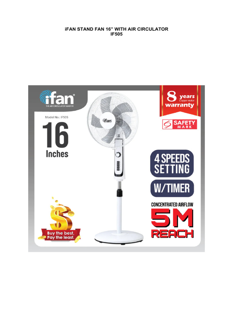 FAN_iFAN_16____STAND_FAN_IF505_IM | Download Free PDF | Ac Power Plugs ...