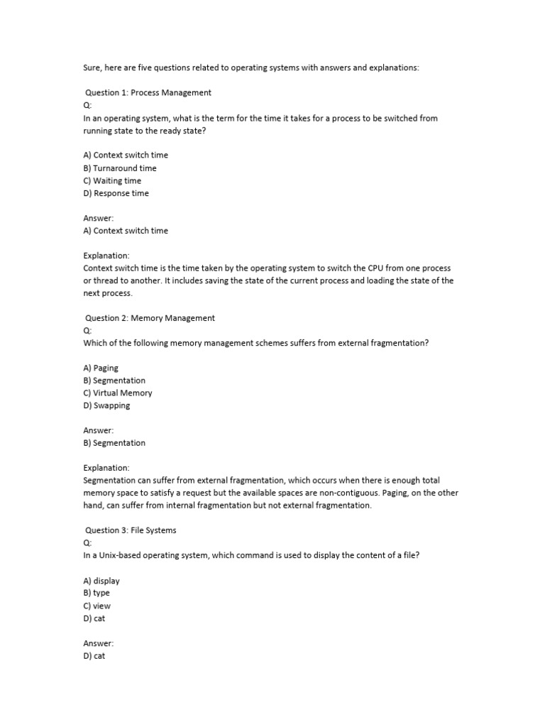 OS | PDF | Scheduling (Computing) | Process (Computing)