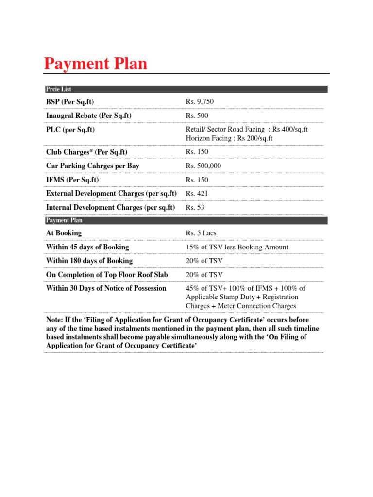 Payment Plan | PDF