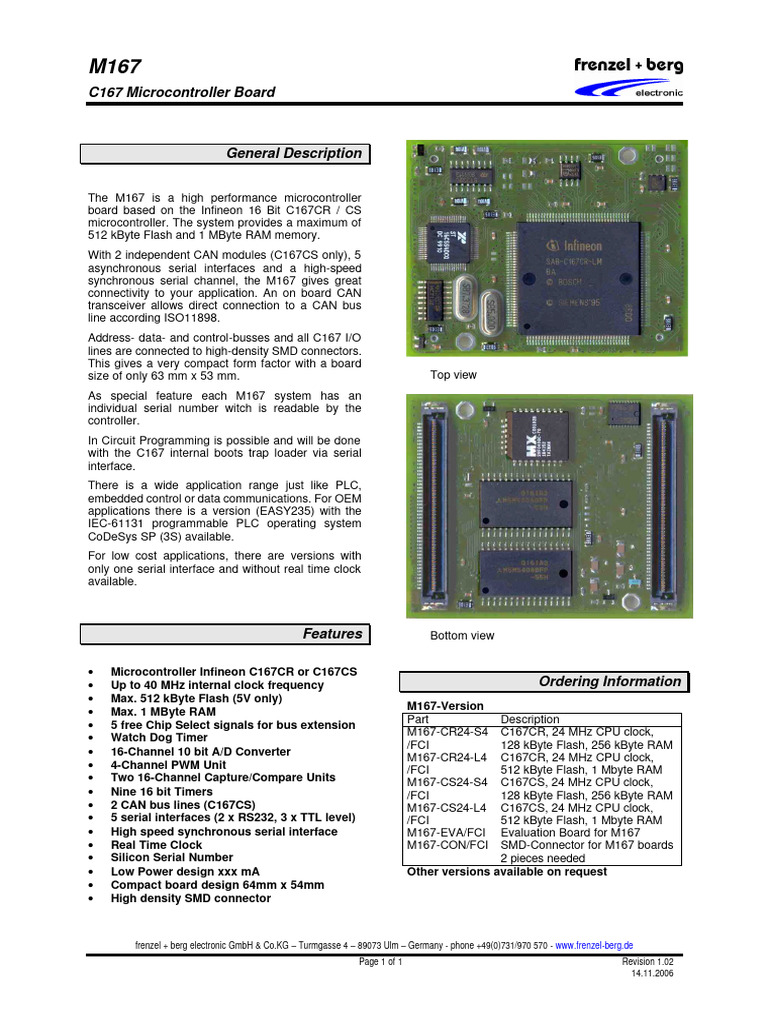 C167 Microcontroller Board | PDF | Booting | Microcontroller