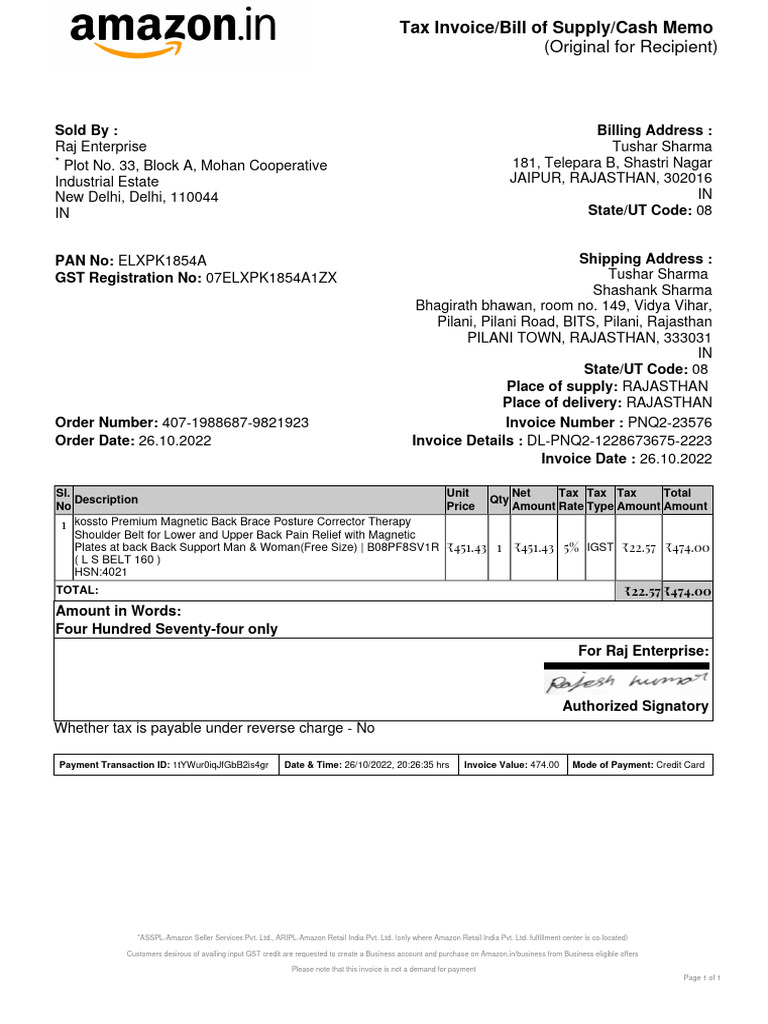 Back Brace | PDF | Invoice | Payments