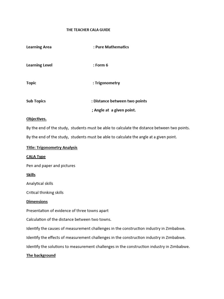 Pure Mathematics CALA 1 | PDF | Mathematics | Learning