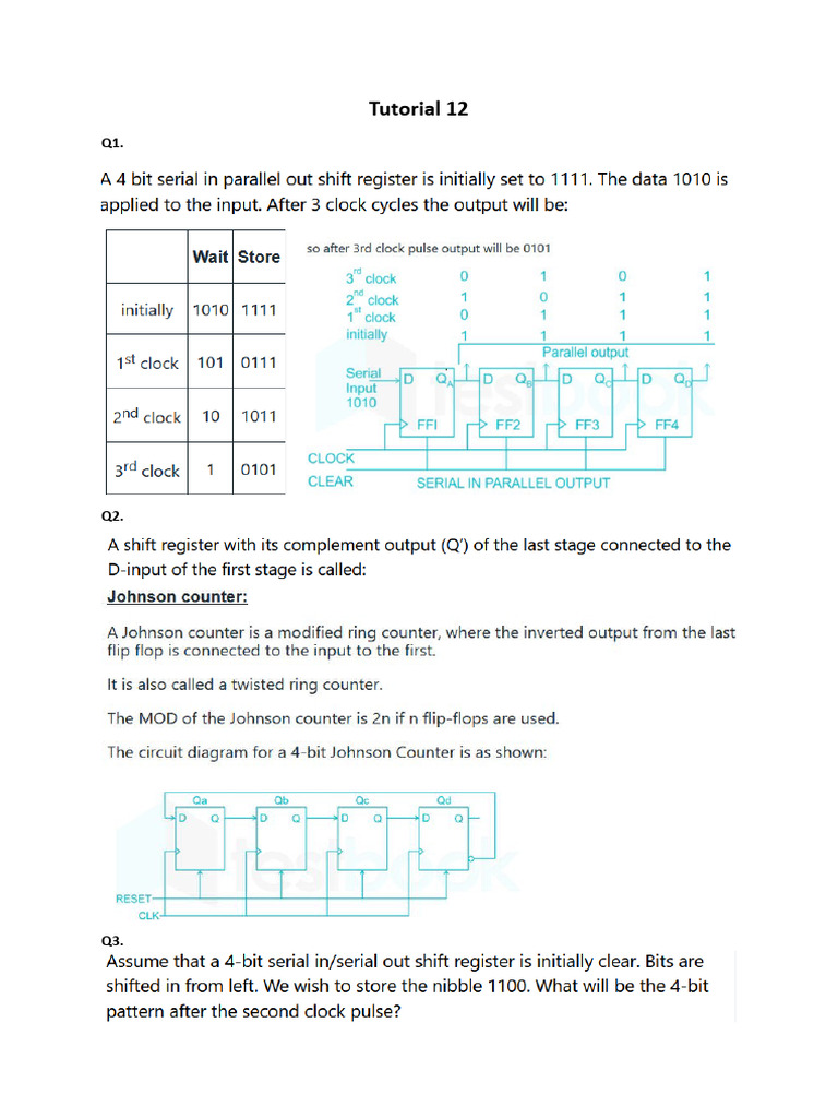 Tutorial Sheet12 Unit6 | PDF | Computers