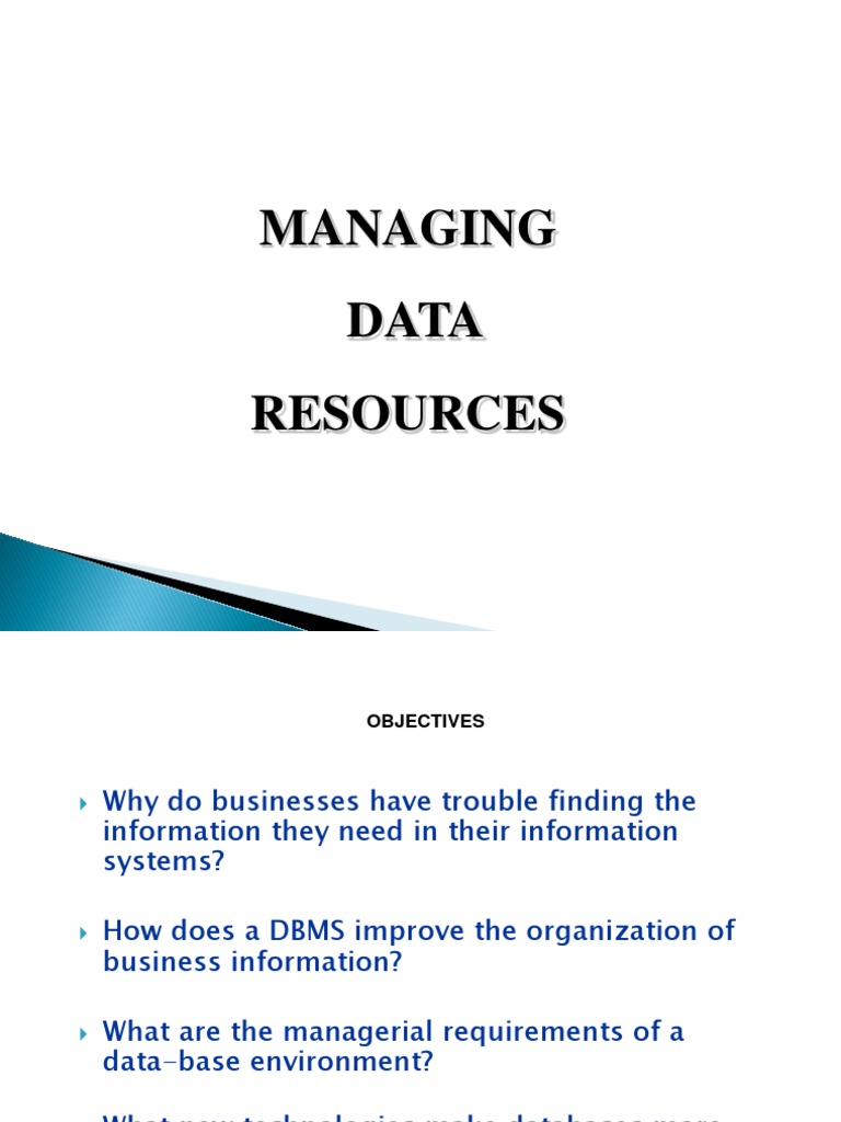Managing Data Resources | Download Free PDF | Database Design | Data Model