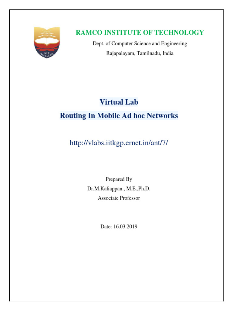 Virtual Lab-Routing in MANET | PDF | Wireless Ad Hoc Network | Routing