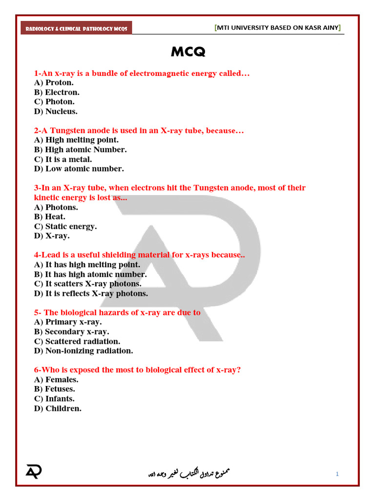 INV MCQ PDF | PDF | Medical Imaging | Ct Scan
