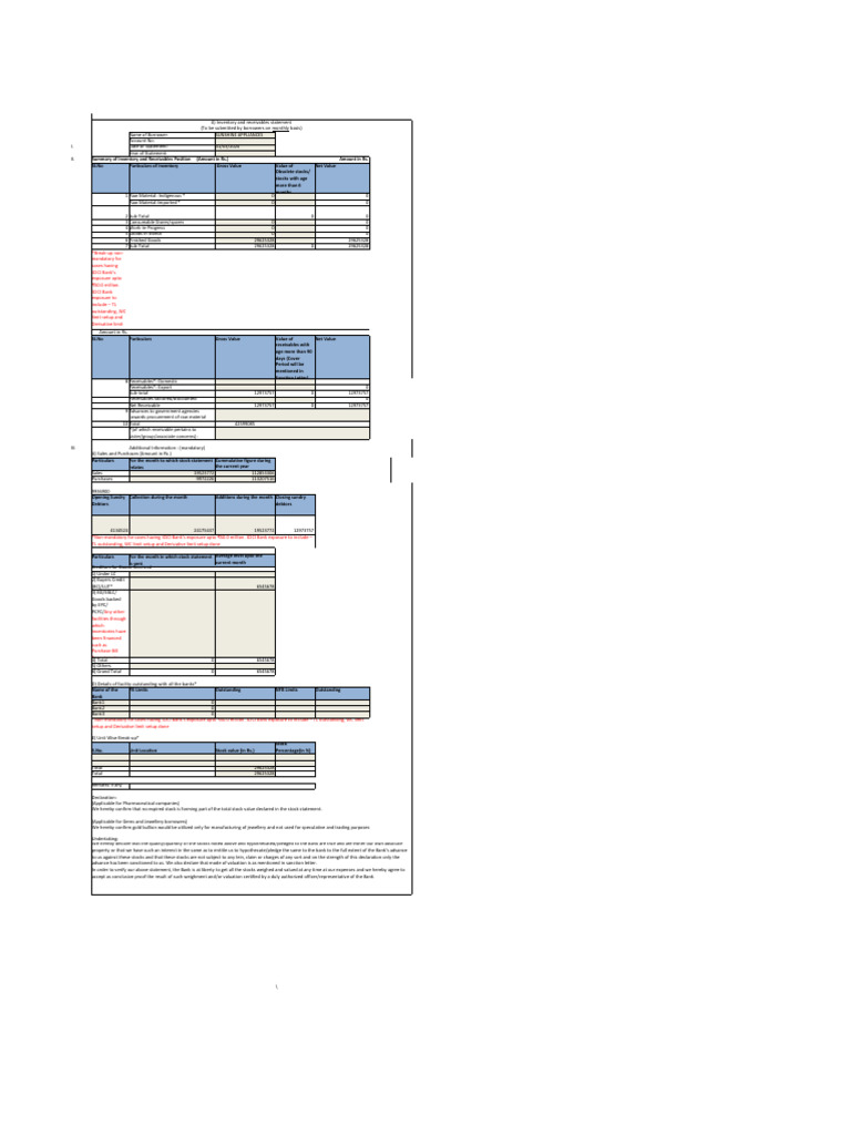 STOCK STATEMENT Mar 2024 | PDF | Real Estate Appraisal | Inventory