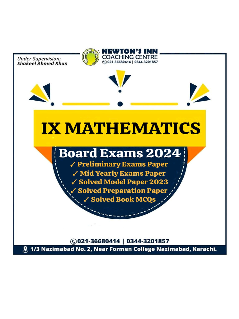 IX Math Material (Newton's Inn) | PDF