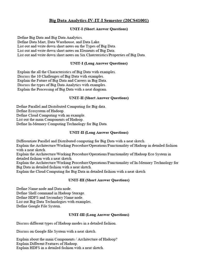 Big Data Analytics Course Overview | PDF