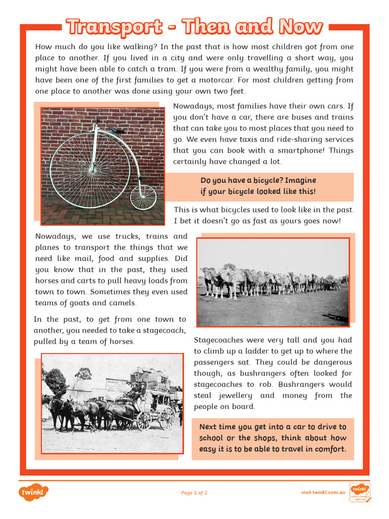 Au L 2550224 Transport Then and Now - Ver - 2 | PDF | Transport | Vehicles