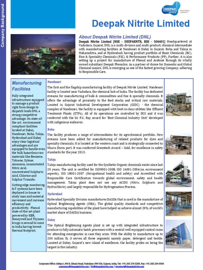 DNL-Backgrounder | PDF | Chemical Industry | Corporate Social Responsibility
