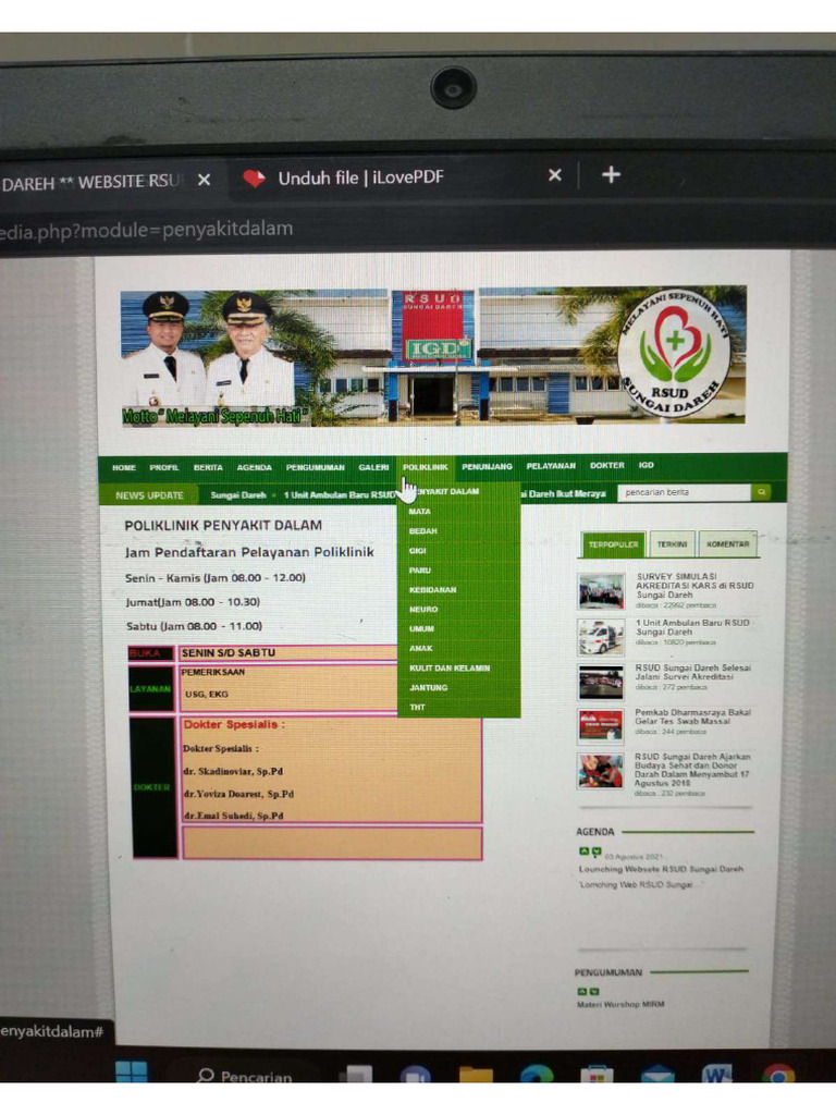 Akres Informasi Melalui Website | PDF