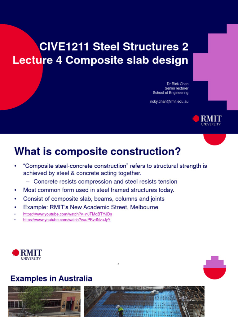 Composite Slab Design in Steel Structures | PDF | Beam (Structure) | Concrete