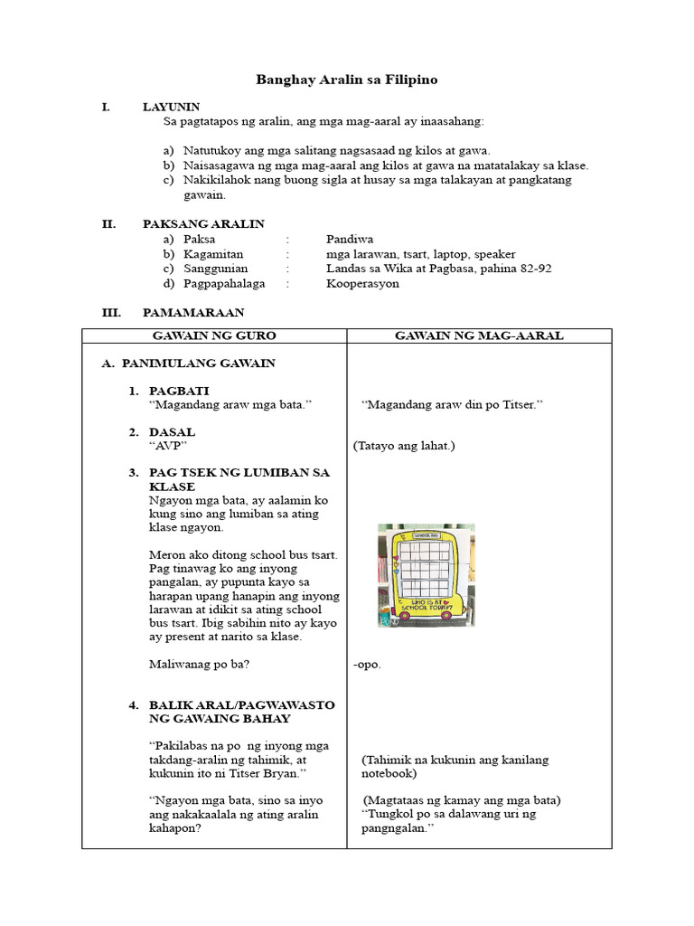 Banghay-Aralin-sa-Filipino (DARREN) | PDF