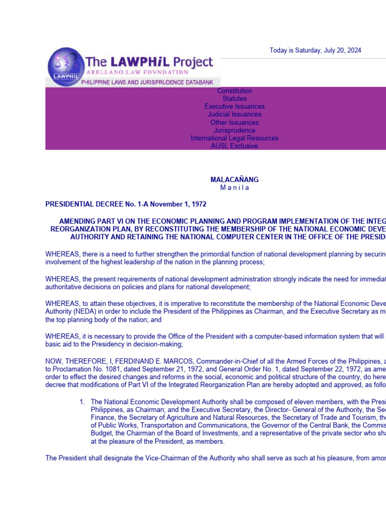 PD 1-A | PDF | Government | Governance