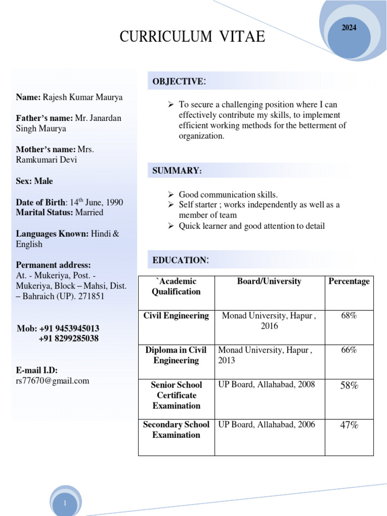 CV Rajesh 2024 | PDF