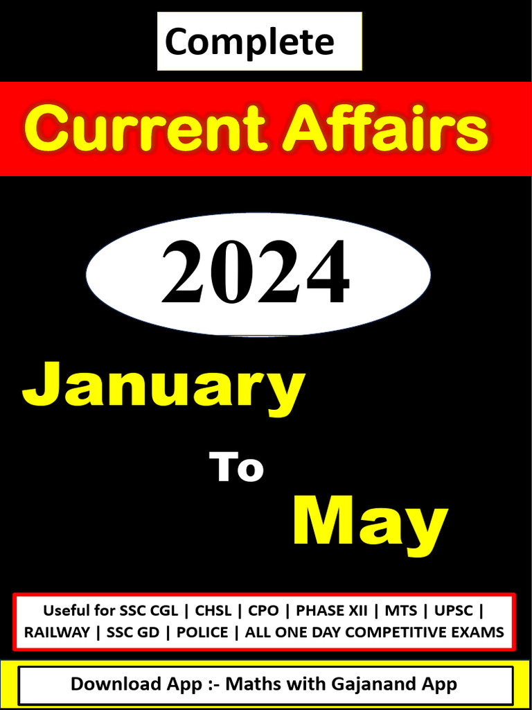 Current Affair Jan - May 2024 | PDF | Government Of India