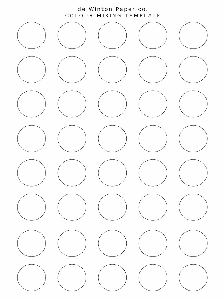 De Winton Paper Co Colour Mixing Template | PDF