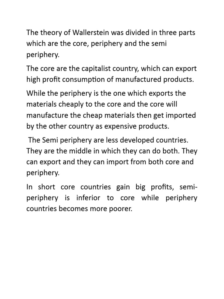 Wallerstein's World Systems Theory Explained | PDF
