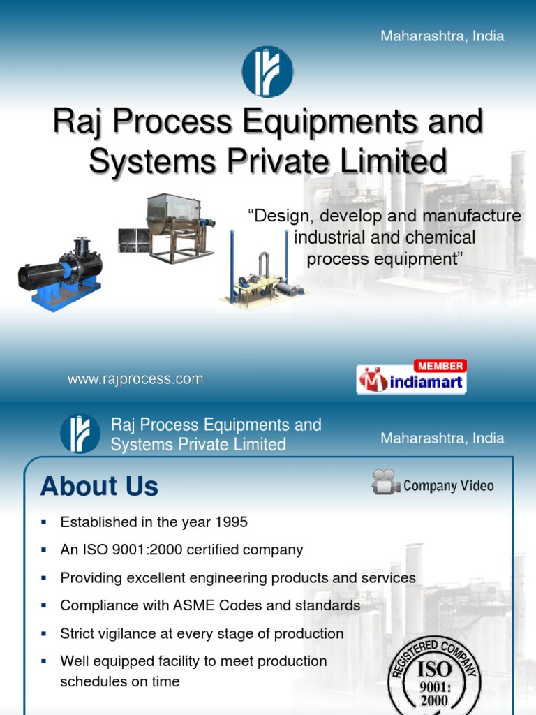 Raj Process Equipments Overview | PDF