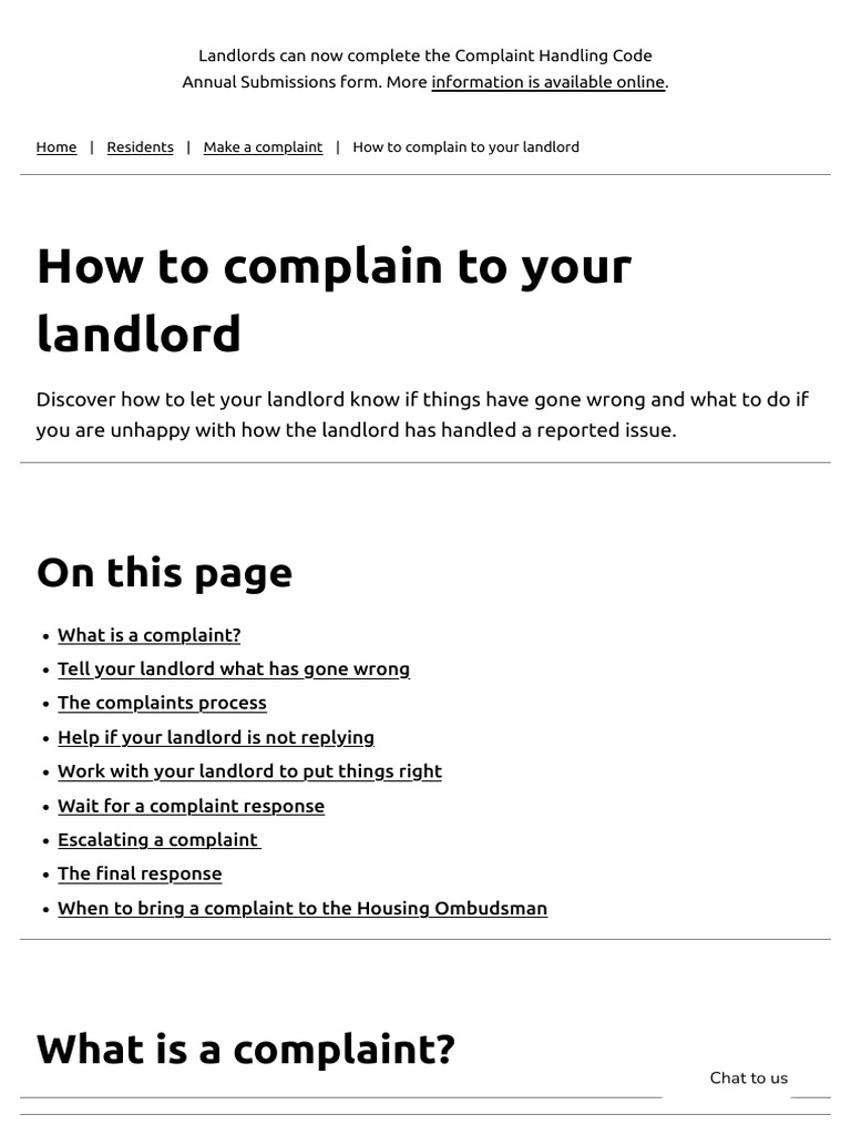 How To Complain To Your Landlord - Housing Ombudsman | PDF | Complaint