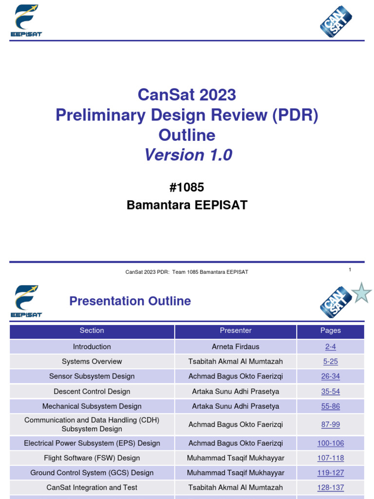 Cansat2023 1085 PDR v01 | PDF