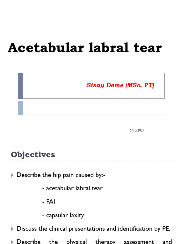 Understanding Acetabular Labral Tears | PDF | Hip | Diseases And Disorders