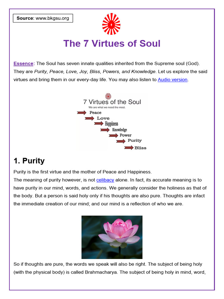 Seven Innate Virtues of the Soul | PDF | Soul | Knowledge