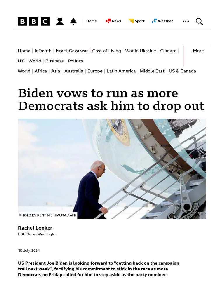 Biden Stays in 2024 Race Amid Pressure | PDF | Joe Biden | Democratic ...